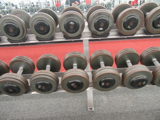 GP 30 50 Pro Style Urethane Coated Dumbbell Set 35 40 45 Pound Dumbell ...