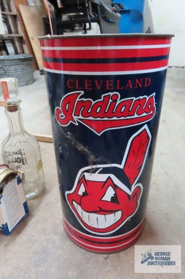 Cleveland Indians metal waste basket | Online Auctions | Proxibid