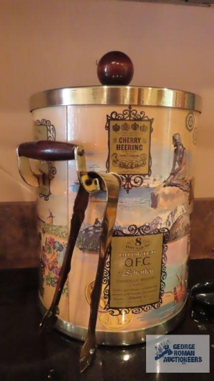Decorative ice bucket with tongs | Online Auctions | Proxibid