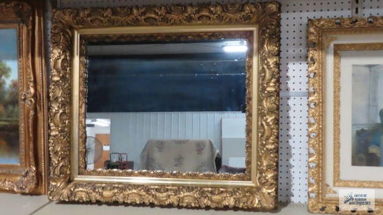 Mirror with ornate gold shadow box frame. Outside measures 36 in. by 31 ...