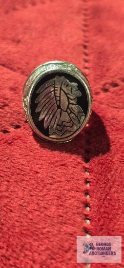 Silver colored Native American ring. Has markings. | Online Auctions ...