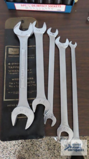 Craftsman 4-piece tappet wrench set with extra Craftsman 1 inch wrench ...