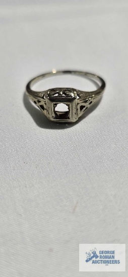 Silver colored ring, missing gemstone, marked 18K | Jewelry, Gemstones ...