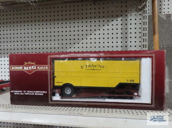 Bachman Big Haulers G scale flat car with enclosed trailer in box | Art ...