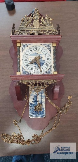 Alma wall clock, made in Holland, marked on back Franz Hermle no jewels ...