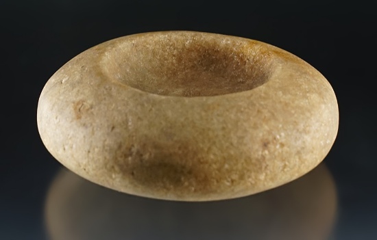 Well defined and highly stylized 4 3/8" Quartz Double Cupped Discoidal ...