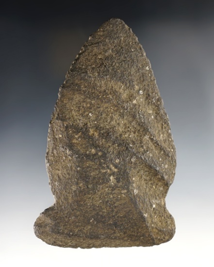 Uniquely styled 6 1/4" Notched Stone Hoe found at the Perry City Indian ...