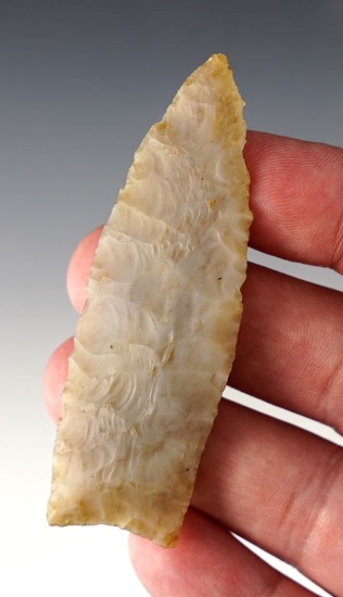 3 1/16" Gainey Fluted Point made from Flint Ridge Chalcedony. Found in ...