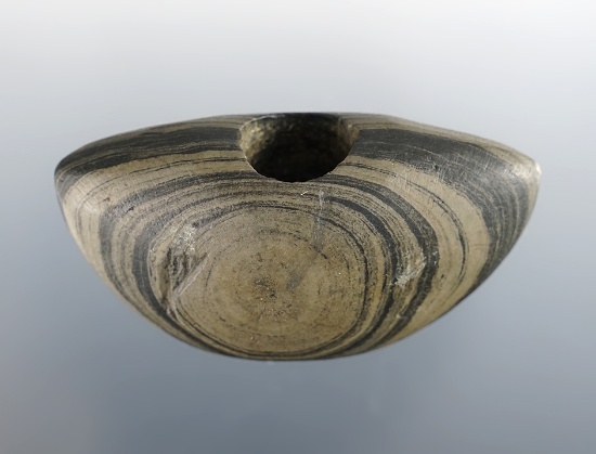 2 1/8" miniature highly banded Wing Bannerstone found in Seneca Co ...