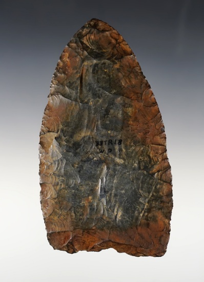 5" Coshocton Flint Paleo Knife - red ochre on one side. Found by ...