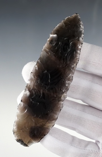 4 3/16" knife made from beautifully translucent obsidian recovered in ...