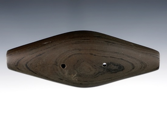 4 5/8" Banded Slate Adena Expanded Center Gorget found in Hocking Co ...