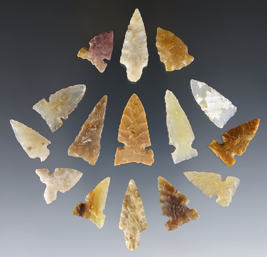 Set of 15 fine High Plains Arrow points. The largest is 1 1/4". | Art ...