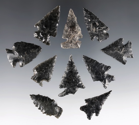 Set of 10 assorted points found by R.A Wilson in the 1940's in Lake Co ...