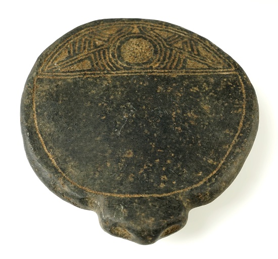 9" x 7" Ritual Stone Duho made from black Hardstone. Recovered in ...