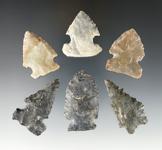 Set of 6 assorted points found by James Moffett between Zoar and ...