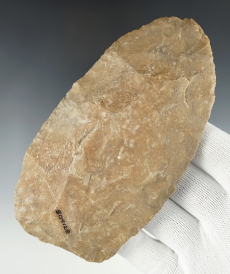 5 1/2" x 3" Blade made from tan Chert. Ex. Larry Morris. Comes with a ...