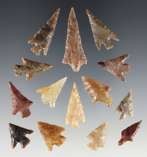 Group of 14 Columbia River Gempoints. Recovered in Oregon. Largest is 1 ...