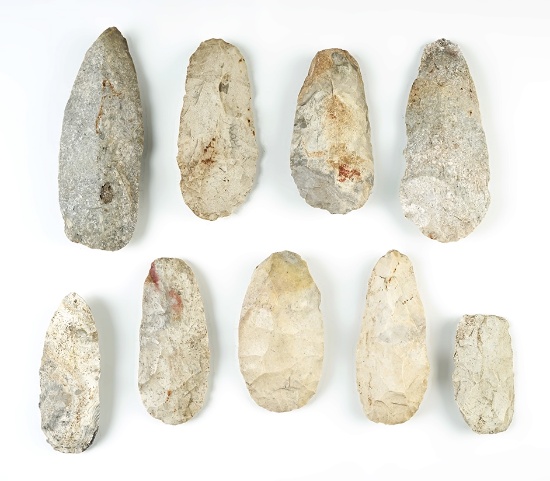 Set of 9 Missouri Flint Celts. Most are in good condition. The largest ...