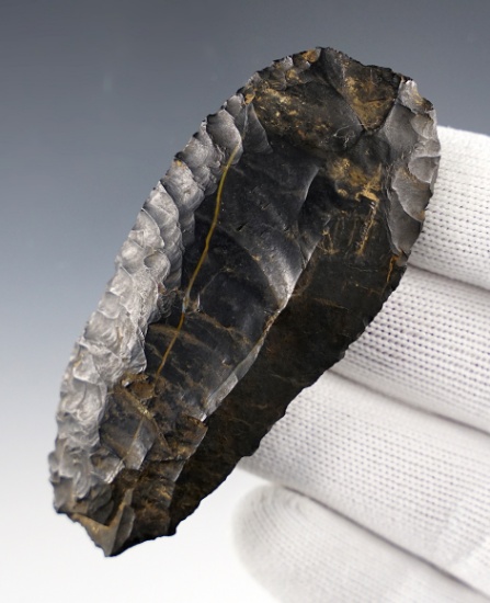 Thin 3 1/8" Paleo Uniface Knife made from Coshocton Flint. Found in ...