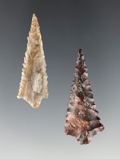 Pair of Rabbit Island points with nice serrations. Found in the Oregon ...