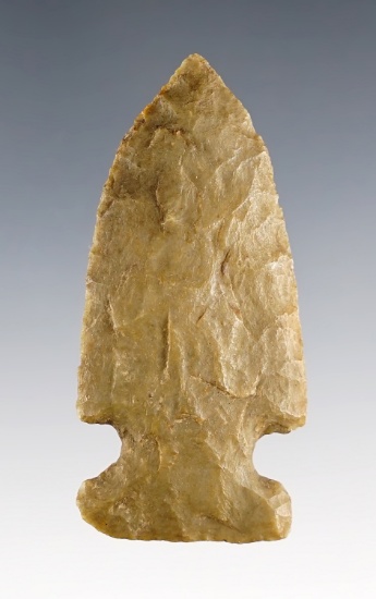 2 1/4" Sidenotch made from tan-colored Flint. Found in Wayne Co., Ohio ...