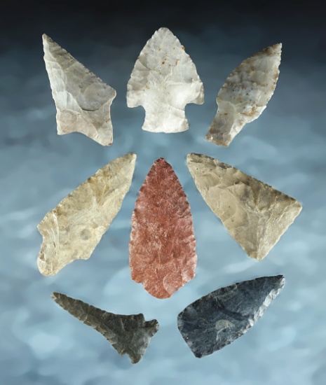 Set of 8 assorted Midwestern U.S. points in good condition. The largest ...