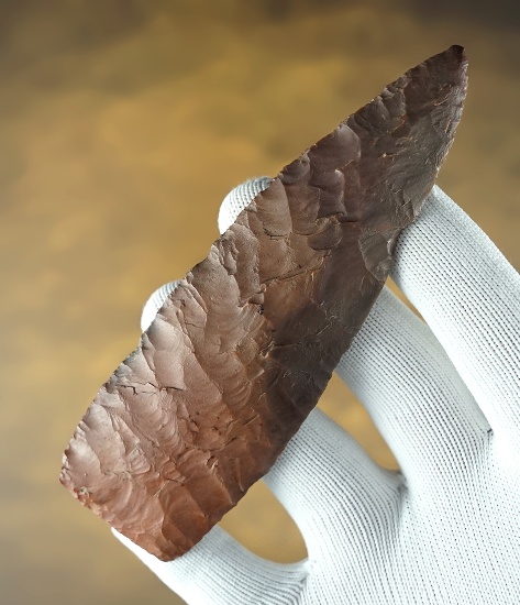 5" Archaic Knife made from colored Novaculite. Found in Arkansas. Ex ...