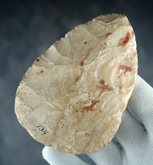 4 1/4" North Blade made from Burlington Chert. Pike Co., Illinois. Ex ...