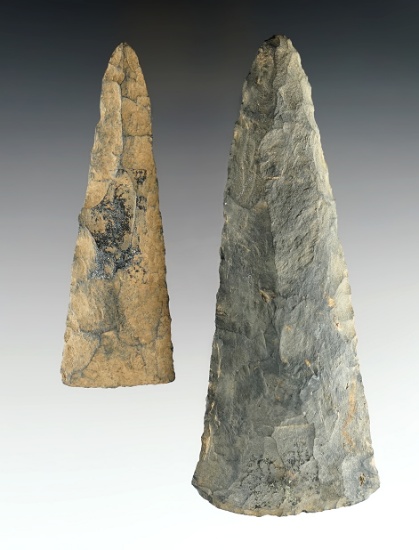 Pair of Flint Celts recovered in Pennsylvania. Larger is 5 7/8". Both ...
