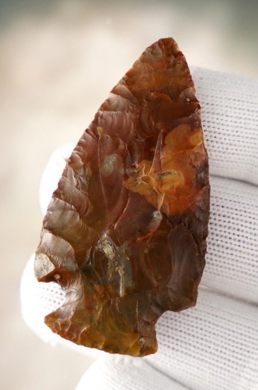 2 3/8" Archaic Cornernotch made of Flint Ridge Flint. Gratiot, Licking ...