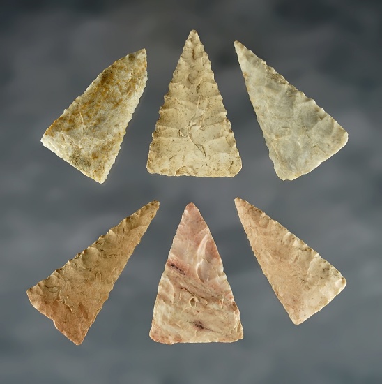 Set of 6 Missouri/Illinois area Triangle points in nice condition. The ...