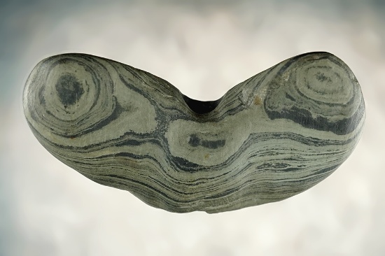 4 3/16" highly banded "Wing Nut" style Bannerstone. Recovered in St ...