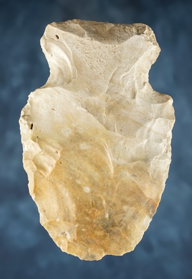 4 1/2" Hopewell Notched Axe made from nicely colored Burlington Chert ...