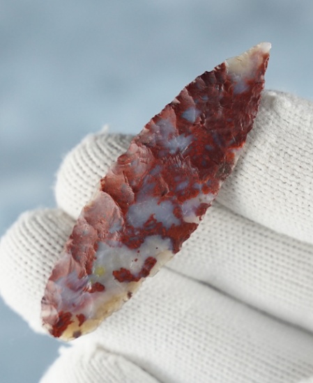 2 1/4" well flaked Lanceolate - Agate. Colorado. Ex. Robert Knowlton ...