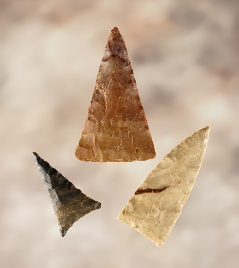 Set of 3 nice Triangle points made from Buffalo River Chert. Found in ...