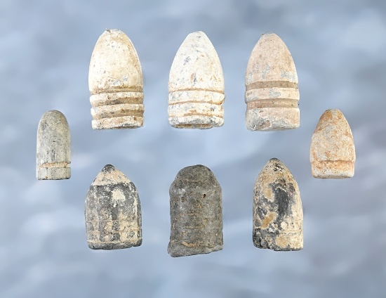 Set of 8 Civil War Era Bullets. Nice variety of types. The largest is 1 ...