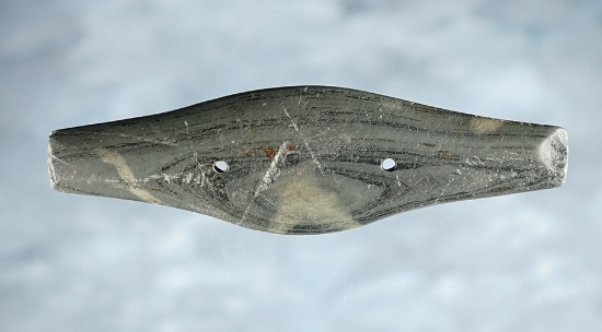 4 3/8" Adena Expanded Center Gorget made from Banded Slate. Found in ...
