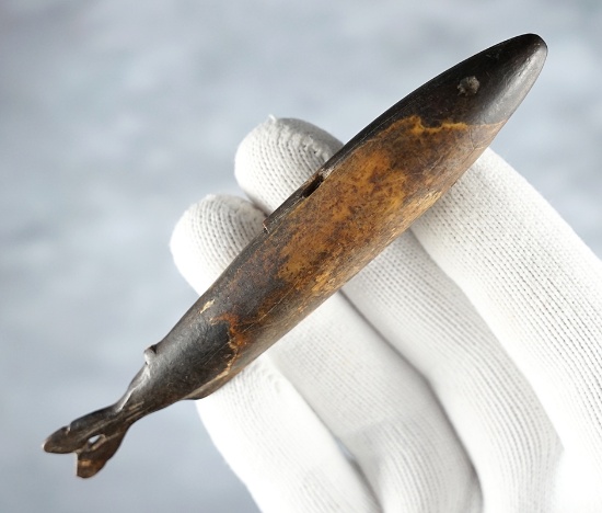 Rare and unique 4 3/8" Inuit Fish Decoy made from fossilized Ivory ...