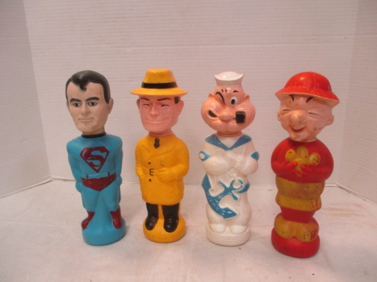 4 Soaky Bottles: Dick Tracy, Popeye, Muskie, Superman | Online Auctions ...