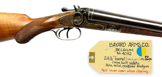 Antique Bayard Arms Co. 12 GA. Side-by-side Sidelock Double Barrel ...