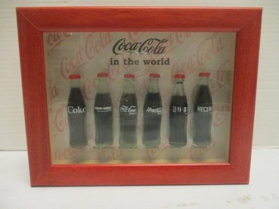 2001 Shadow Box Framed Coca-Cola Miniature "Coca-Cola in the world ...