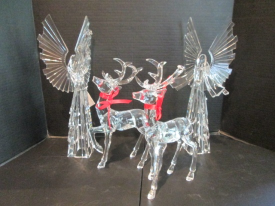 Robert Stanley Lucite Angels and Deer Figurines | Online Auctions ...