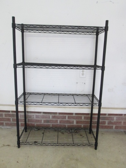 Black Metal 4 Tier Shelf Unit | Online Auctions | Proxibid
