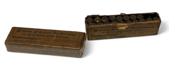 Vintage Collectible 38rds. of .38 REVOLVER BALL Cartridges for Colt ...