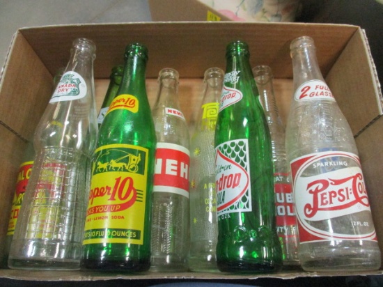 Collection of Vintage Soda Pop Bottles - Pepsi, Nehi, Tab, Sprite, etc ...