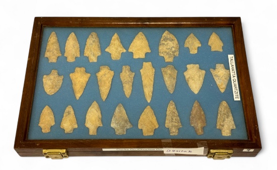 24pc. Curated Ancient Native American Tallahatta Quartzite Projectile ...