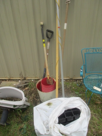 Lawn Tools, Three Pole Saws, Axe, Gardening Pots and Large Bag of ...