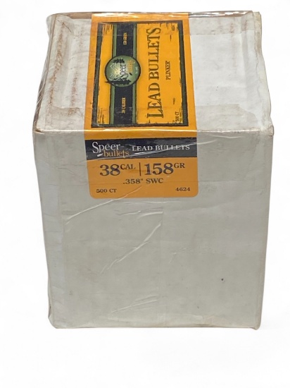 NIB 500qty. 38 Caliber 158gr. .358" SWC Reloading Speer Lead Bullets ...