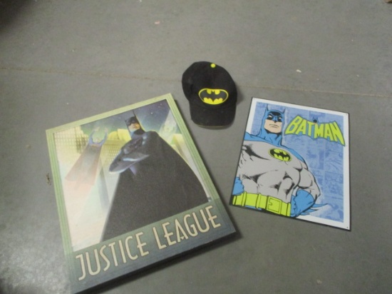 "Batman" Metal Sign, Snap Back Cap and Batman Justice League Printed ...